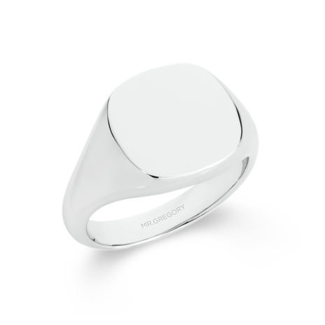 Sterling Silver Cushion Signet Ring - Gregory Jewellers