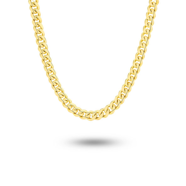 9K Yellow Gold Half Round Curb Link Chain - 61cm | Gregory Jewellers