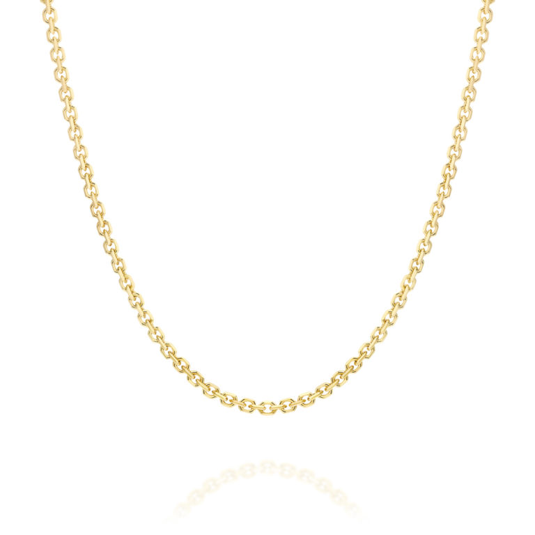 18K Yellow Gold Oval Link Diamond Cut Chain - Small | Gregory Jewellers