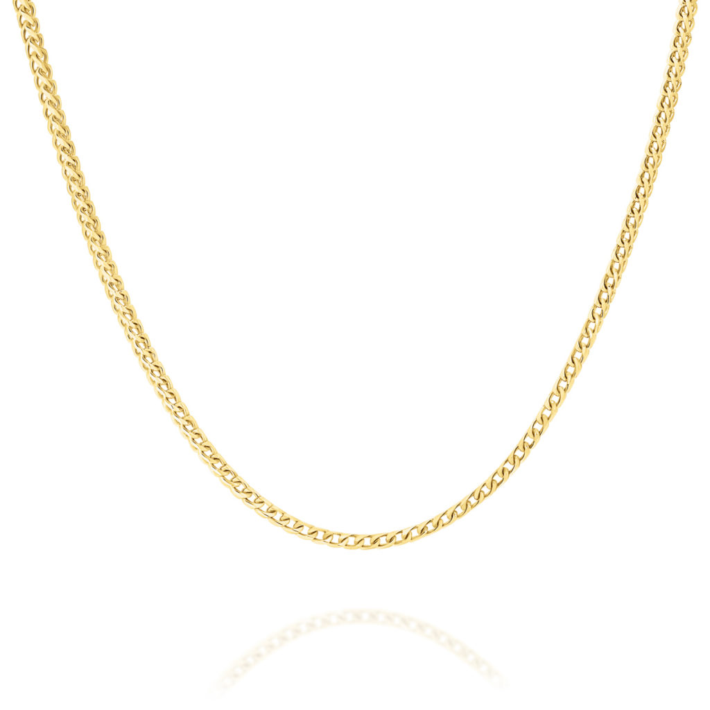 18K Yellow Gold Franco Link Polished Finish Chain - Small