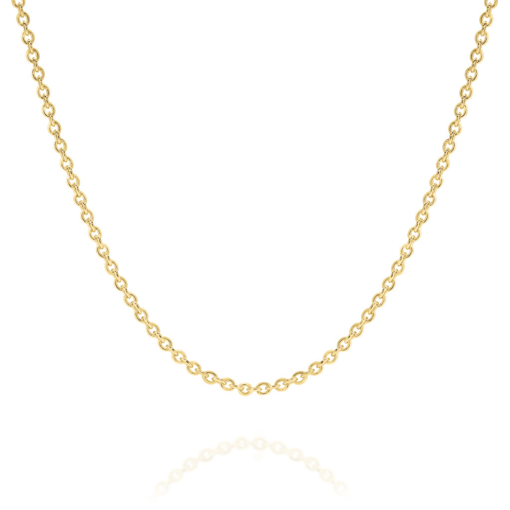 18K Yellow Gold Oval Link Polished Finish Chain - Petite | Gregory ...