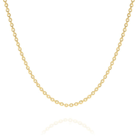 18K Yellow Gold Oval Link Polished Finish Chain - Petite | Gregory ...