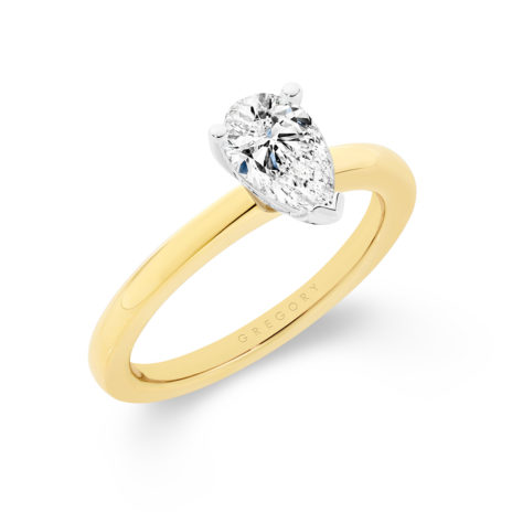 Pear Shape Solitaire Diamond Engagement Ring