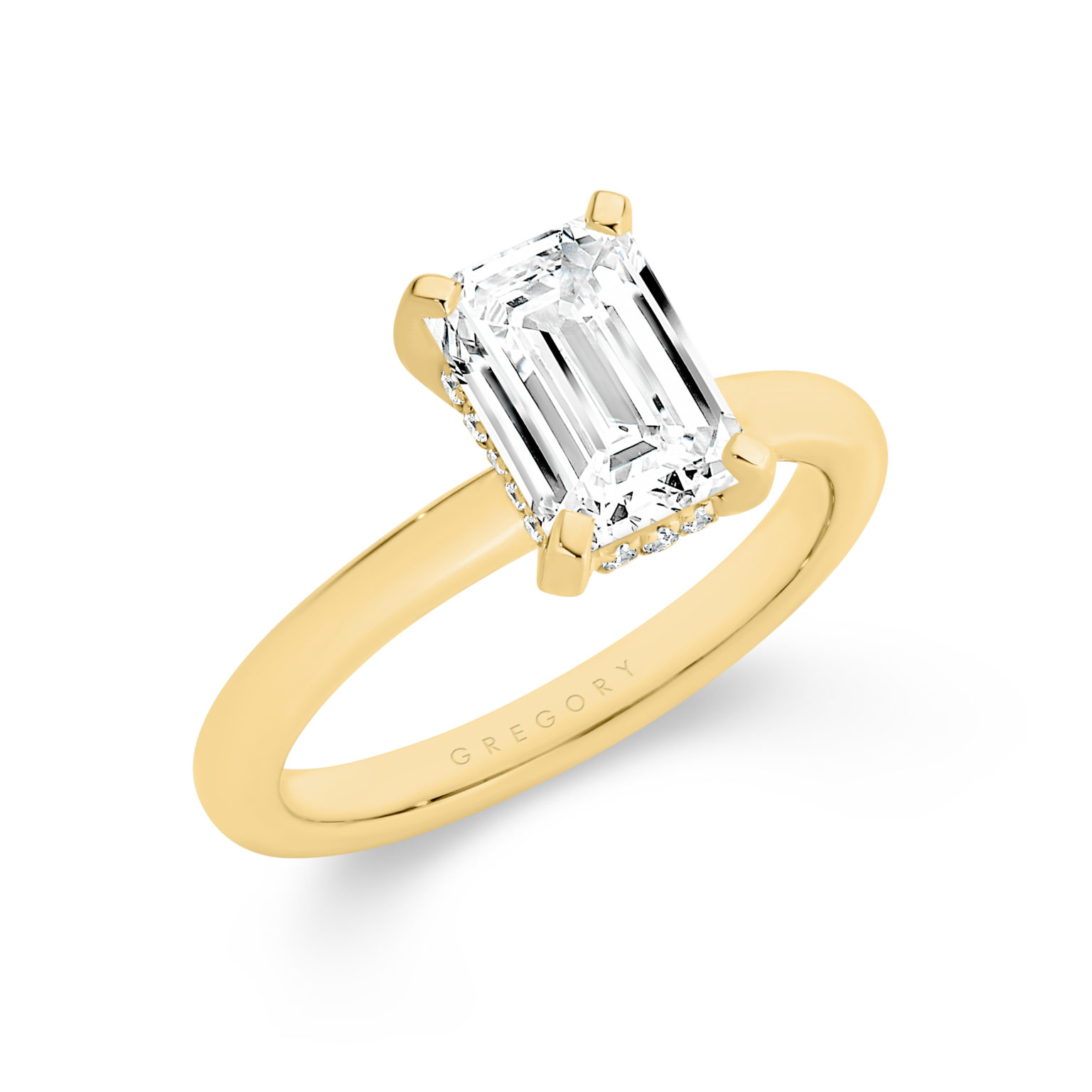 Emerald Cut Solitaire Diamond Engagement Ring