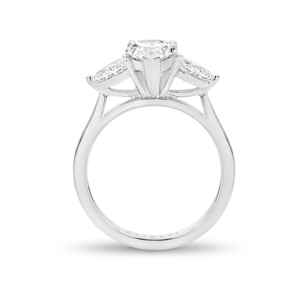 Trilogy Pear Shape Diamond Engagement Ring - Gregory Jewellers