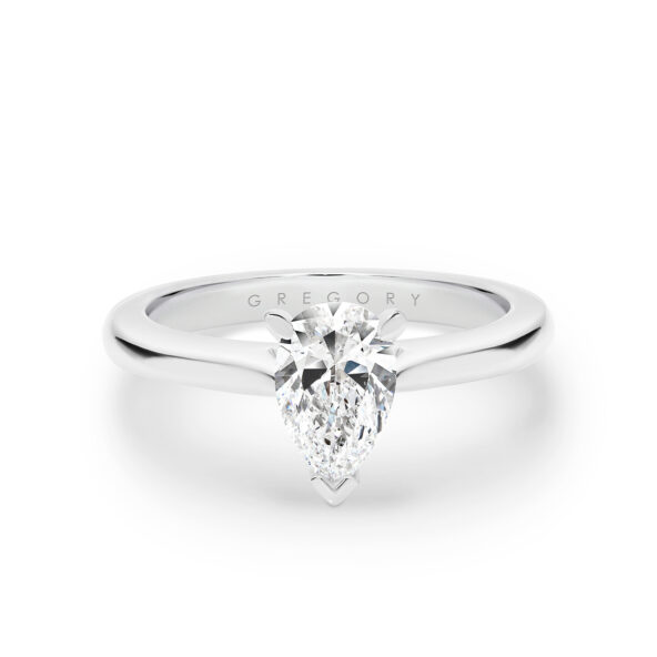 Pear Shape Solitaire Diamond Engagement Ring - Gregory Jewellers