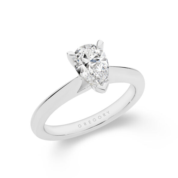 Pear Shape Solitaire Diamond Engagement Ring - Gregory Jewellers