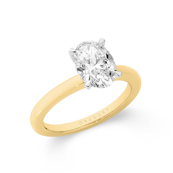 Oval Shape Solitaire Diamond Engagement Ring - Gregory Jewellers