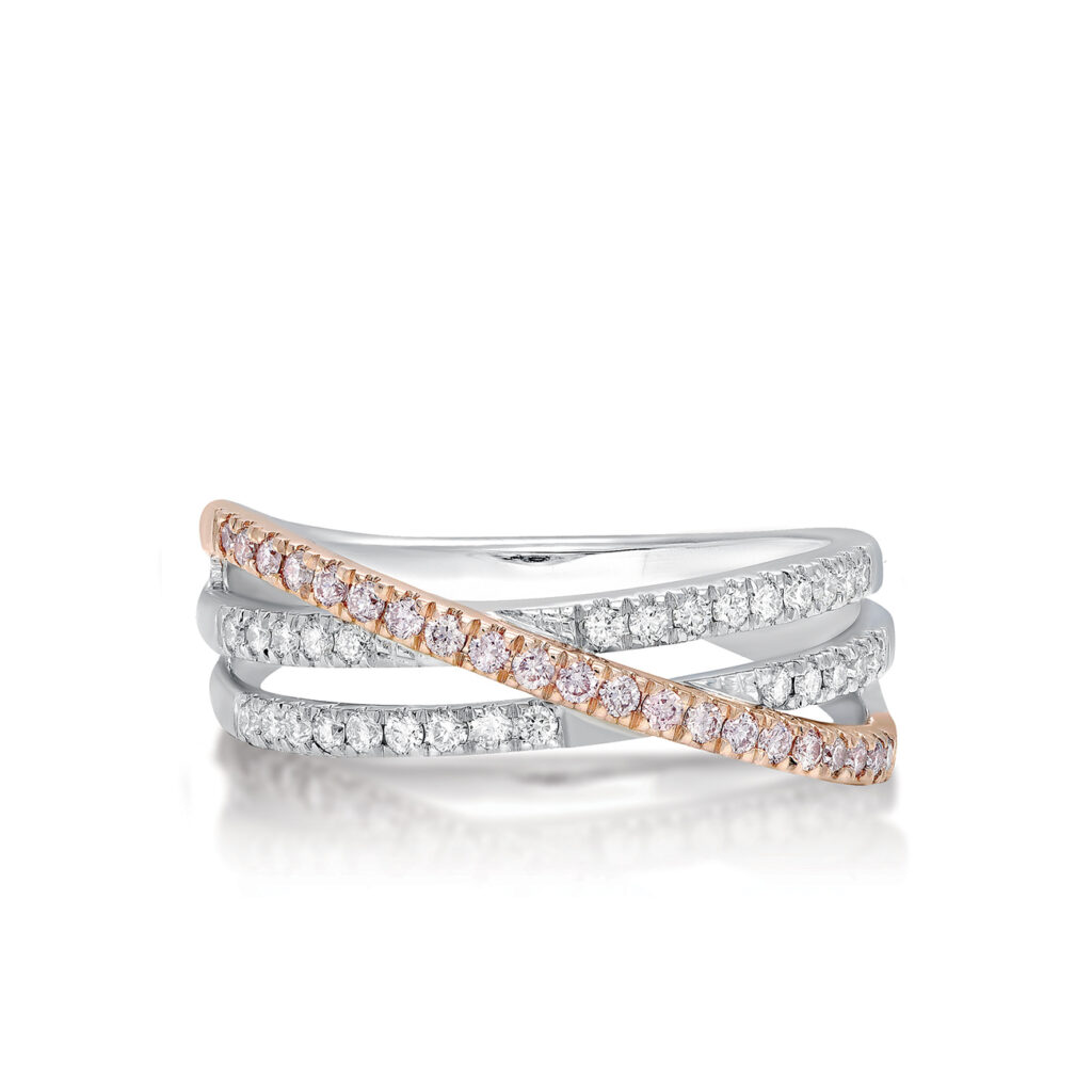 Pink & White Diamond Blush Aida Dress Ring