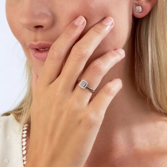 Pink & White Diamond Blush Hope Ring