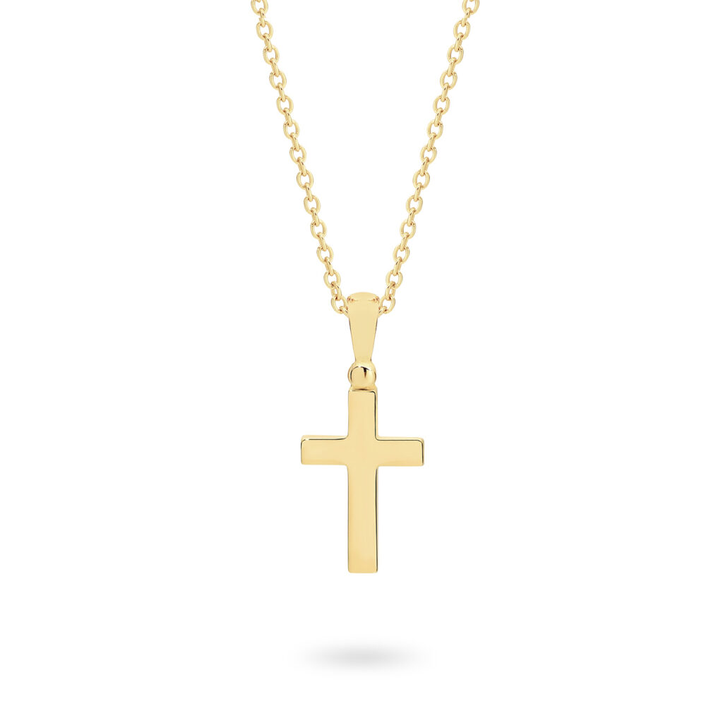 18K Yellow Gold Plain Cross Pendant - Small | Gregory Jewellers