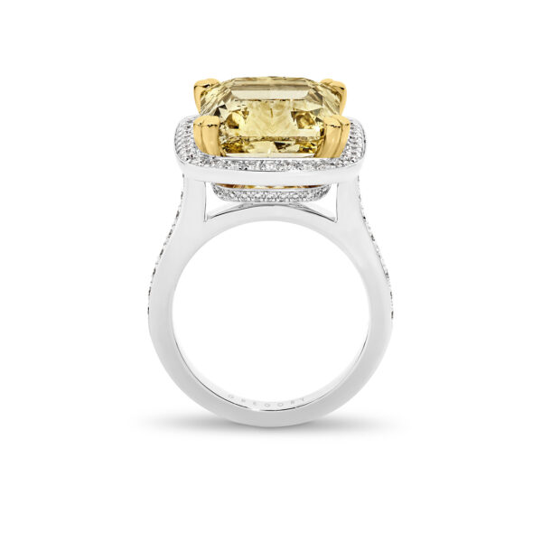 Radiant Square Natural Fancy 12.51ct Diamond Engagement Ring - Gregory ...