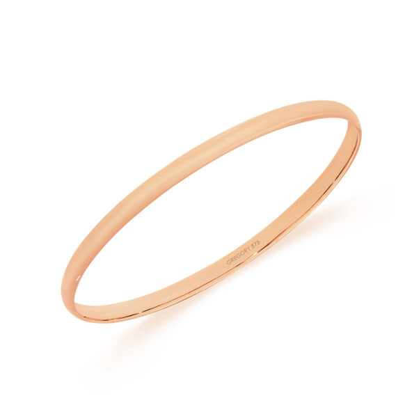 9K Rose Gold Half Round Golf Bangle - Gregory Jewellers