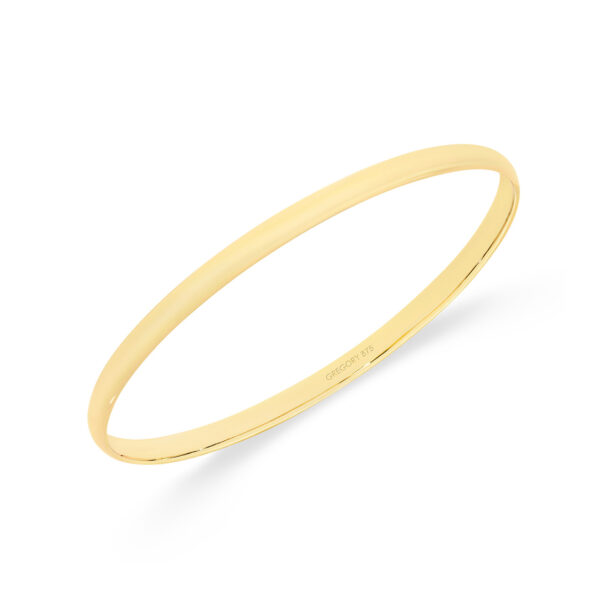 9K Yellow Gold Half Round Golf Bangle - Gregory Jewellers