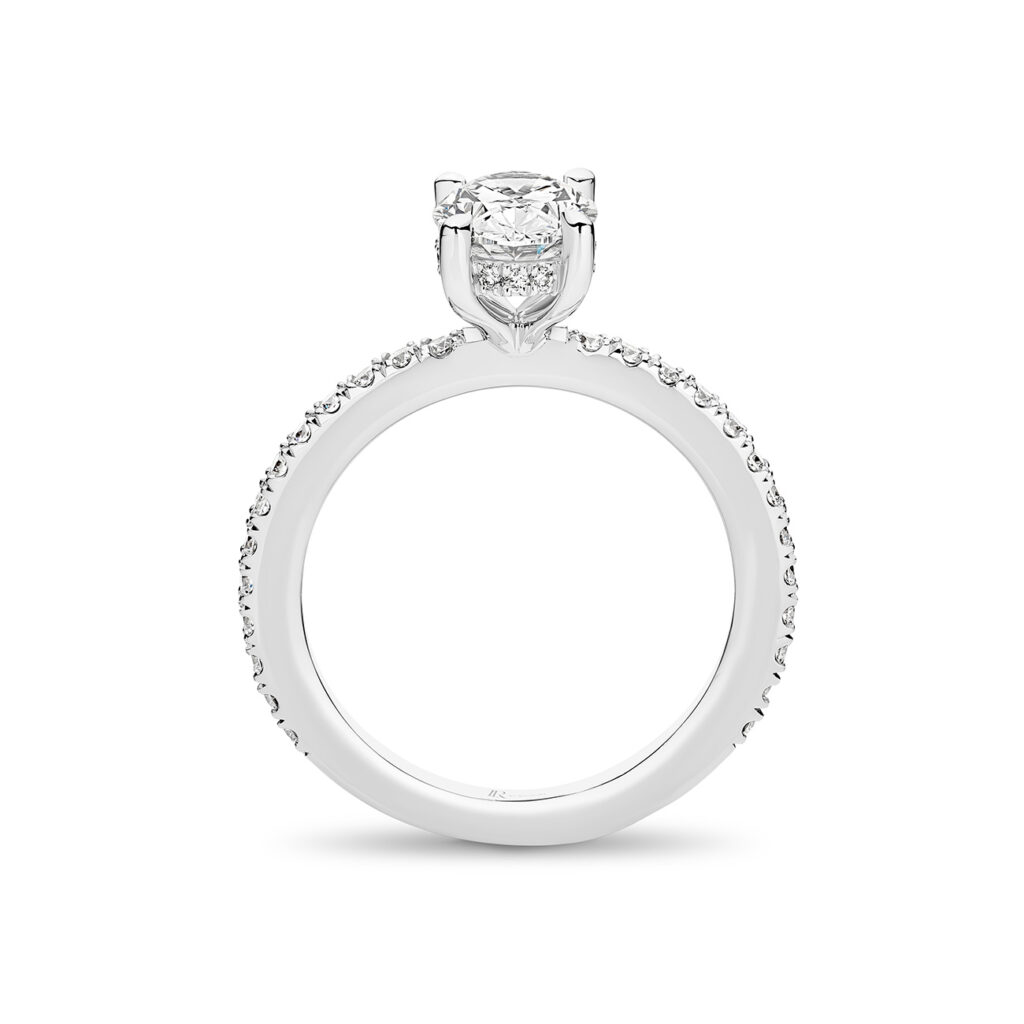 Destiny Oval Brilliant Lab Diamond Hidden Halo Engagement Ring