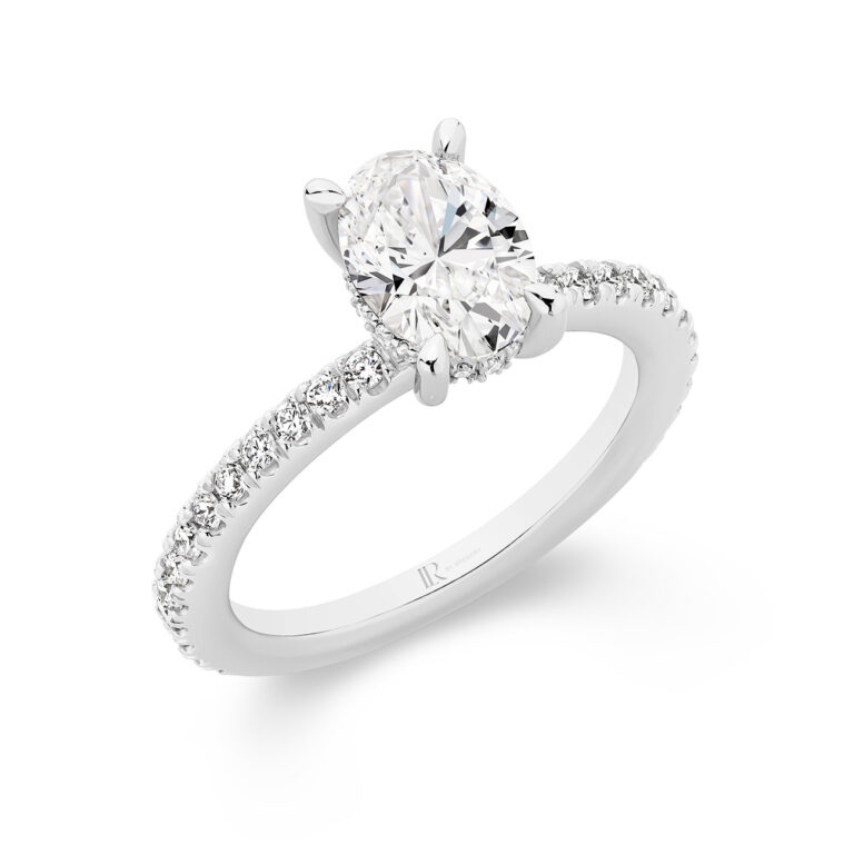 Destiny Oval Brilliant Lab Diamond Hidden Halo Engagement Ring