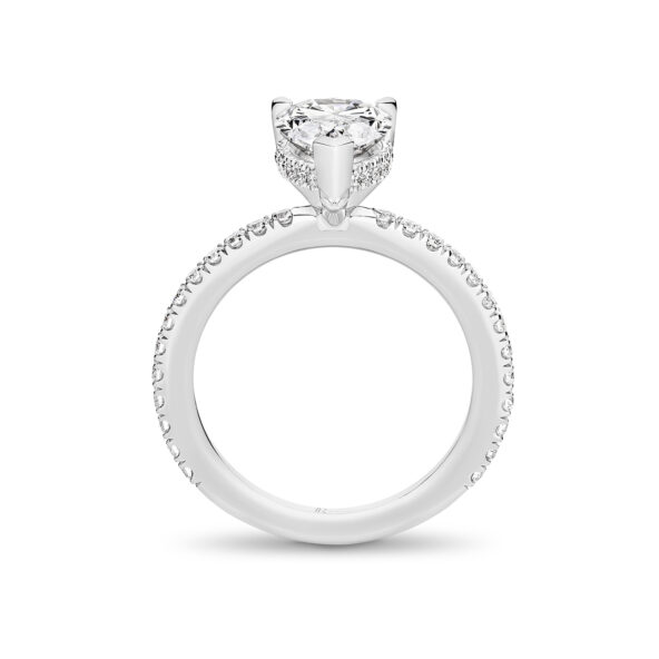 Destiny Pear Lab Diamond Hidden Halo Ring With Shoulder Diamonds In 18K ...