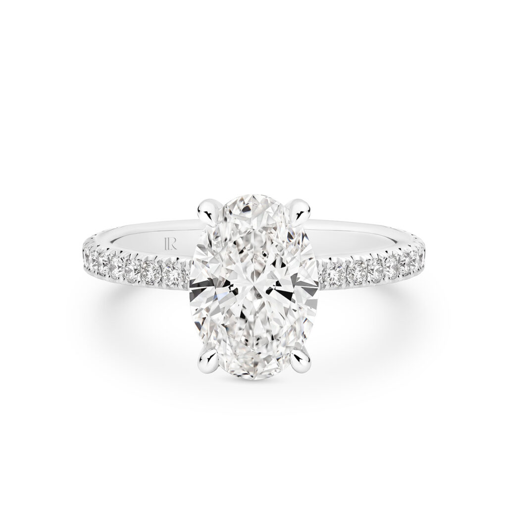 Destiny Oval Brilliant Lab Diamond Hidden Halo Engagement Ring