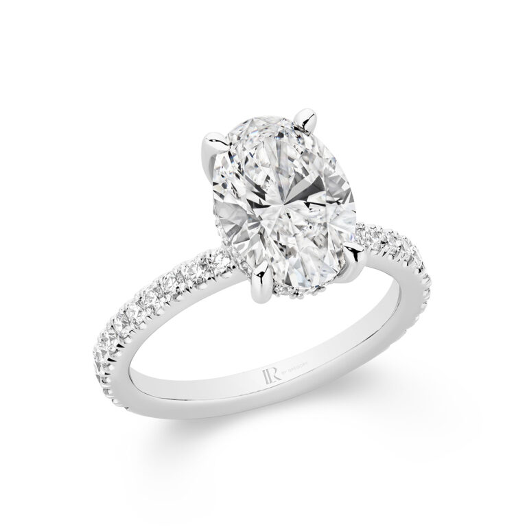 Destiny Oval Brilliant Lab Diamond Hidden Halo Engagement Ring