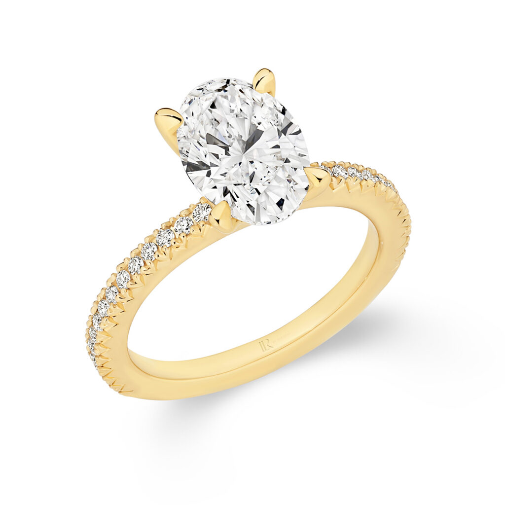 Destiny Oval Brilliant Lab Diamond Hidden Halo Engagement Ring