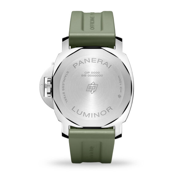 Panerai Luminor Base Logo 44mm - Silver with Green Strap