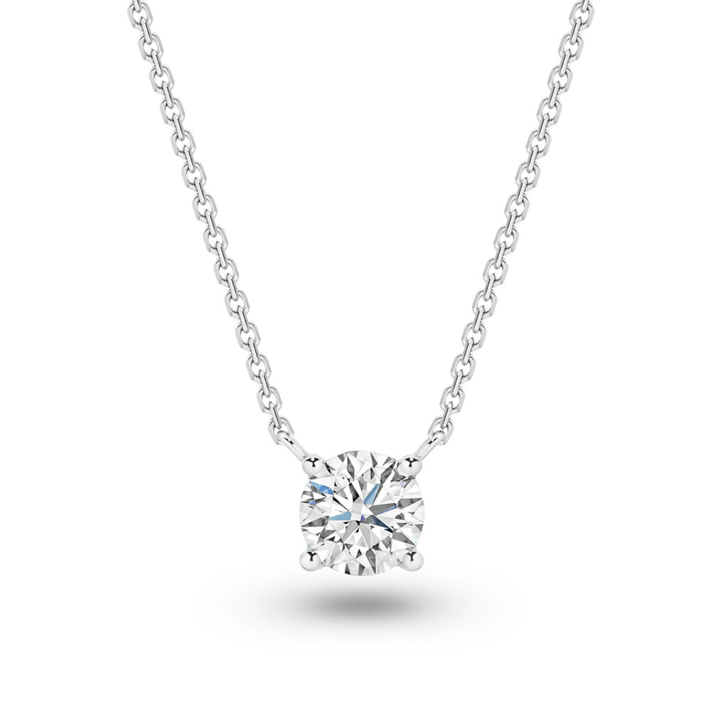 Classic Solitaire Round Brilliant Lab Diamond Necklace 1ct