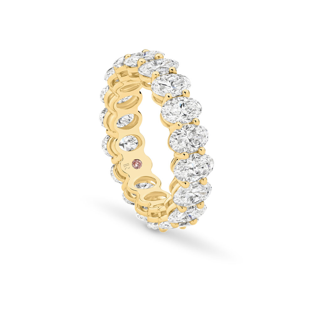 Oval Brilliant Lab Diamond Claw Set Eternity Band