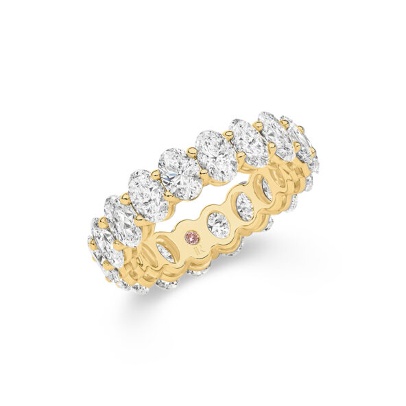 Oval Brilliant Lab Diamond Claw Set Eternity Band