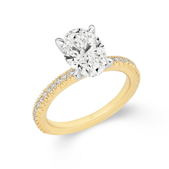 Destiny Oval Brilliant Lab Diamond Hidden Halo Engagement Ring