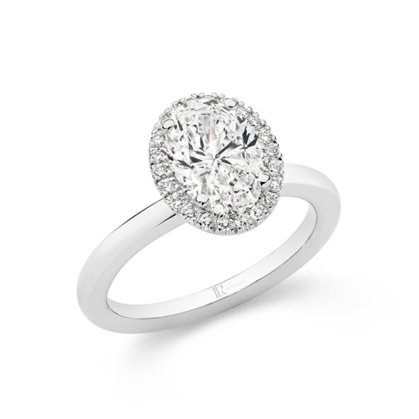 Infinity Oval Brilliant Lab Diamond Halo Engagement Ring