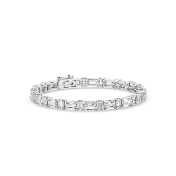 Cubic Zirconia Silver Emerald Tennis Ellie Bracelet - Gregory Jewellers